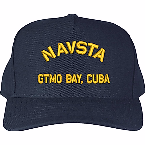 NAVSTA GTMO Bay, Cuba Text Only Custom Embroidered Cap Navy