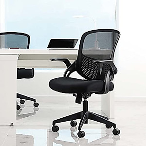 Armless Desk Chair - Small Home Office Chair with Wheels, PU Leahter Low Back Vanity Chair with Lumbar Support, Adjustable Height 360° Rolling Swivel Computer Task Chair Without Arm for Small Space