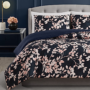 Vince Camuto Amaya Floral Set, King, Blue/Pink Duvet