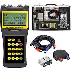 CGOLDENWALL TDS-100H Handheld Portable Ultrasonic Flow Meter Flowmeter Clamp on Sensor (DN15-700mm)