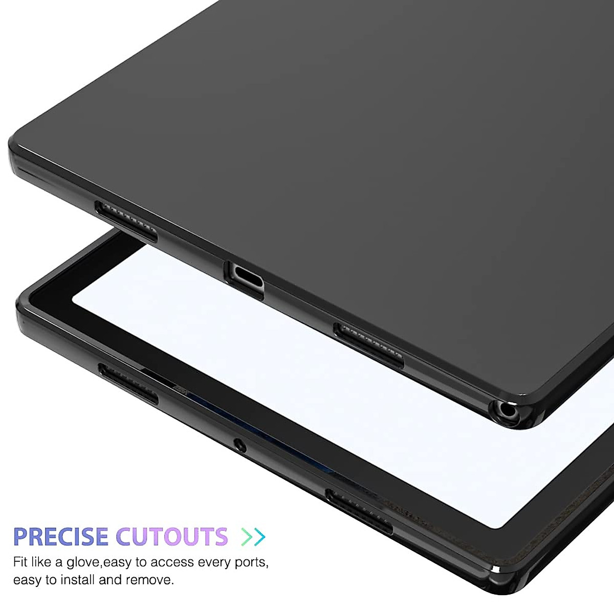 Puxicu Case for Galaxy Tab A8 Case 10.5 Inch 2022, Slim Design Matte TPU Rubber Soft Skin Silicone Protective Cover for Samsung Galaxy Tab A8 10.5"(SM-X200/SM-X205/SM-X207) Tablet - Black