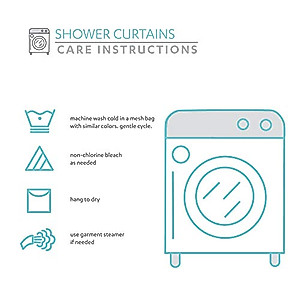 Lush Decor Beige Linen Woven Cotton Shower Curtain, Farmhouse Button Stripe, Yarn Dyed (72" x 72")