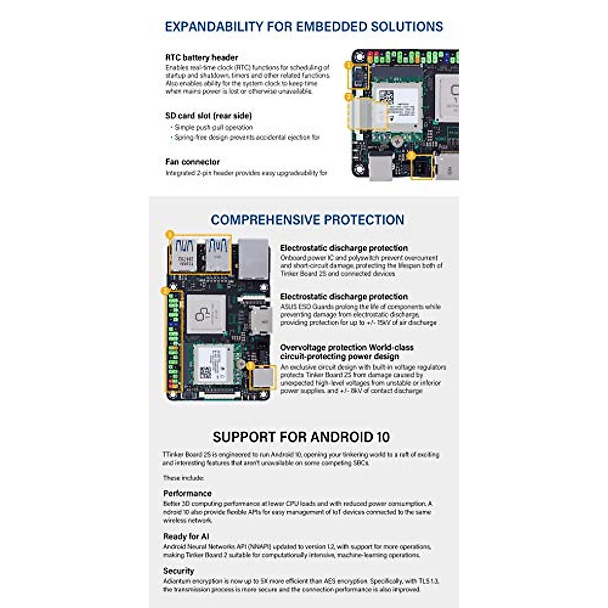 Tinker Board 2 6-Core 2.0 GHz Rockchip RK3399 Single Board Computer 2GB RAM GB LAN Wi-Fi & Bluetooth 5.0 GPIO Connectivity Support 4K Dual-Display
