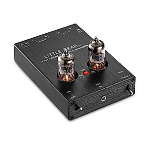Little Bear T7 Vacuum Tube Phono Preamp, MM Turntable Preamplifier, Hi-Fi Home Audio for Record Player, Stereo Amplifier, Active Speaker