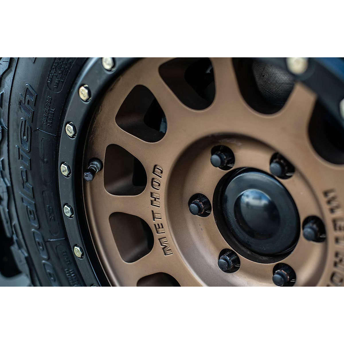 Tactilian American Flag Valve Stem Cap - Black Subdued Aluminum with Rubber Ring Tire Wheel Rim Dust Cover fits Cars, Trucks, Bikes, Motorcycles, Bicycles - (4 Pack) (American Flag)