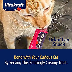 Vitakraft Lick 'n' Lap Creamy Cat Treat - Salmon – Great for Bonding – Low Calorie Interactive Wet Cat Treat​ - 5 Pack
