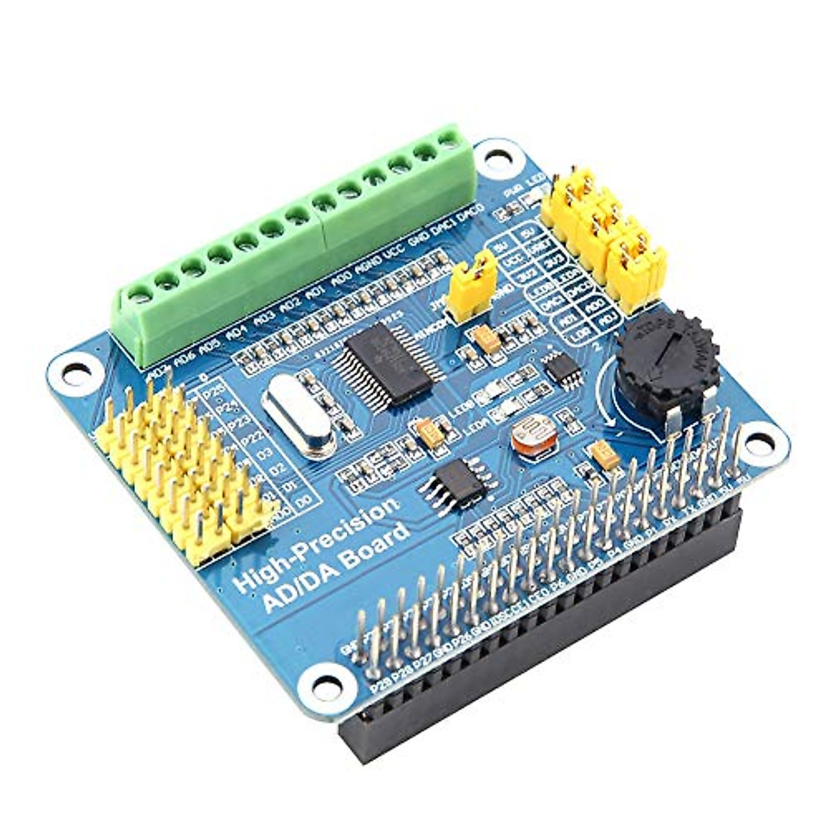 Davitu Motor Driver - High Accuracy AD/DA Expansion Board for Raspberry Pi A+/B+/2B/3B/3B+ Board