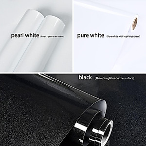 15.8"X78.7" Glossy Self-Adhesive Removable Wallpaper - White Vinyl Contact Paper for Countertops, Cabinets, Furniture