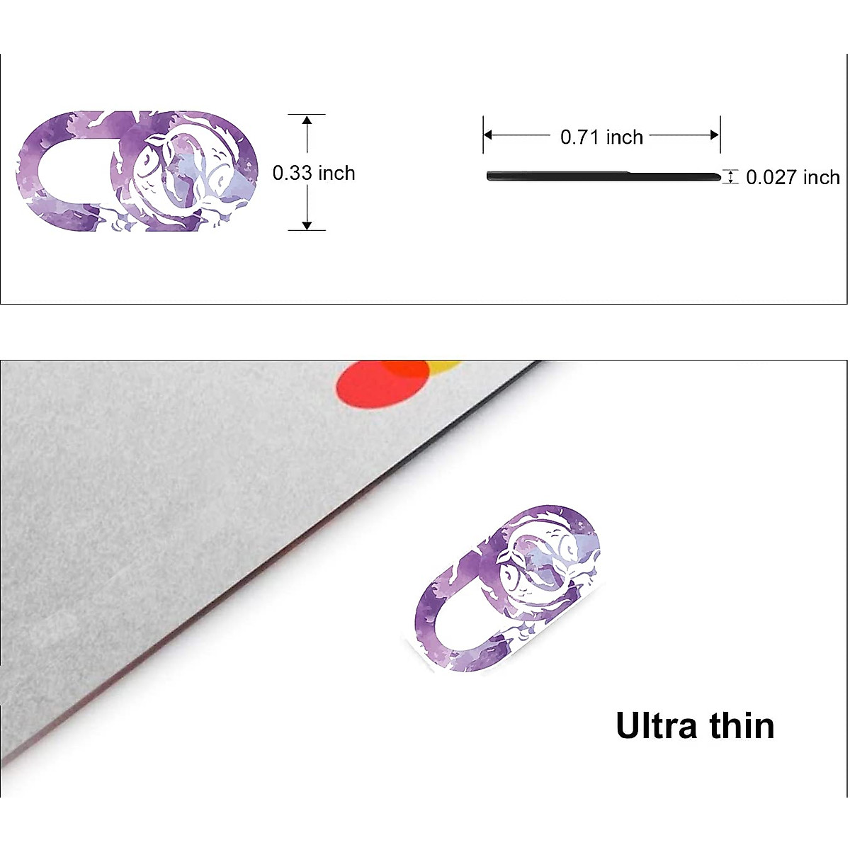 Laptop Camera Cover Slide, Webcam Cover Cute 12 Pack 0.027in Ultra Thin Camera Blocker Protect Privacy Sliding Design for Computer/Laptop/Desktop/iMac/MacBook Pro/Mac Mini/Smartphone (Animal)