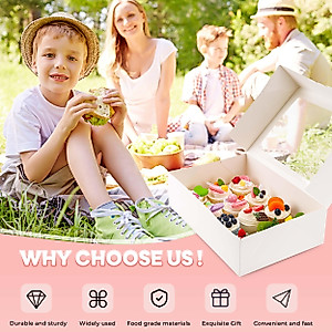 NPLUX Cupcake Boxes 6 Packs,White Dozen Cupcake Containers with Window Fit 12 Cupcakes or Muffins with Ribbon