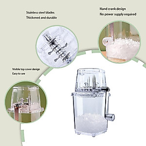 MYBAQ,Ice Crusher Machine,Shave Ice Machines,Manual Ice Shaver,Manual Ice Crusher,Ice Crushers for Home Use,6.2 "L X 6.2 "W X 9.3" H,Ideal for Family Gatherings, Picnics, Parties