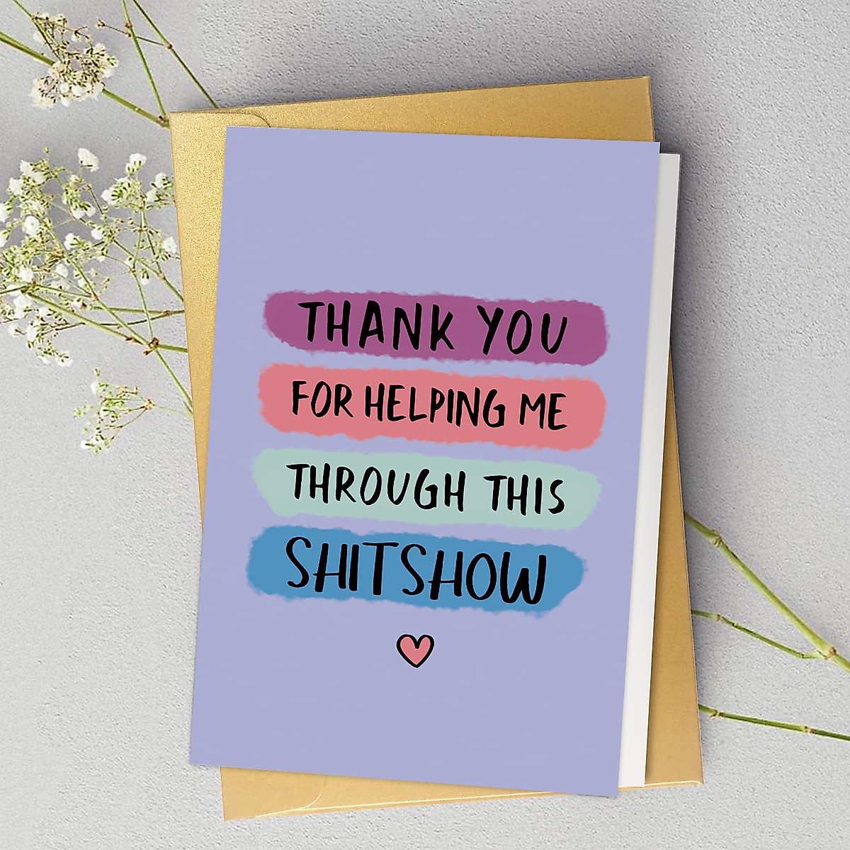 Funny Thank You Card for Women Men, Thank You for Supporting Me Card, Humor Appreciation Card for Coworker Friends Family Members