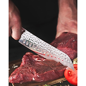 syvio Chef Knife Set, Kitchen Knives with High Carbon Stainless Steel & Wooden Handle, Kitchen Knife Set 3 PCS-8" Chef’s Knife &7" Santoku Knife&5" Paring Knife with Gift Box