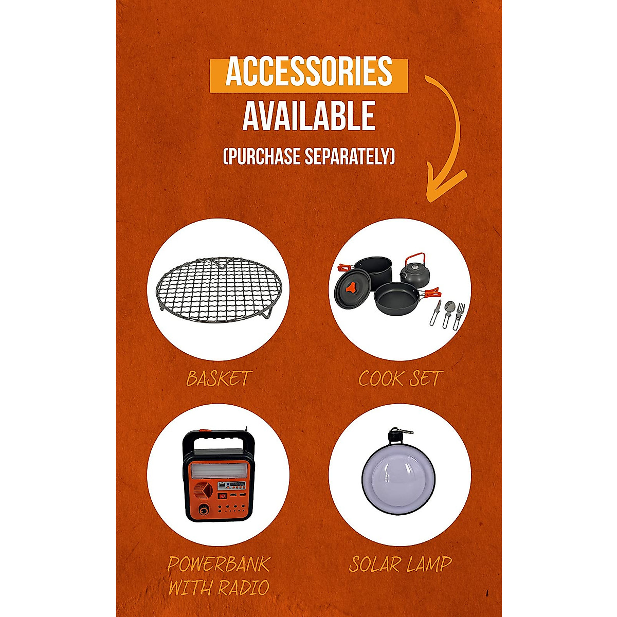 Drifters Portable Thermo-Electric Camp Stove for Wood, Pellet, Charcoal Cooking with Built-In Electricity Generator, 6000 mAH Battery and USB Plugs