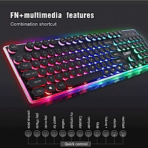 XYLXJ Gaming Keyboard and Mouse, Keyboard and Mouse Wired Gaming Keyboard and Mouse Combo RGB Backlit Gaming Keyboard