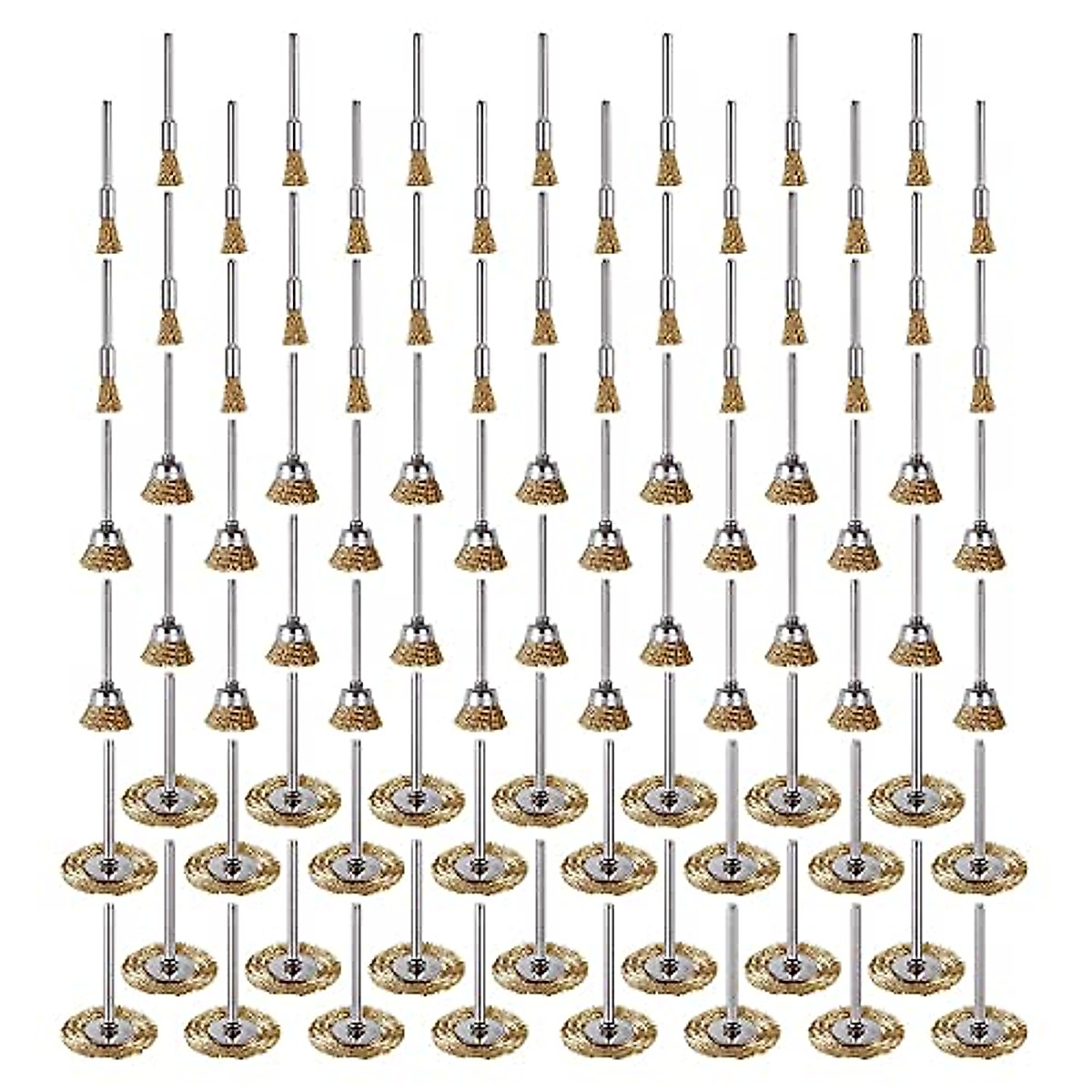 90 Pcs Wire Brushes Set, Rocaris Brass Wire Wheels Pen Brushes Set Kit Accessories for Rotary Tool