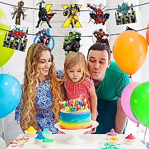 10 PCS Superhero Door Sign Super Fun Hero Theme Party Supplies Superhero Sign Banner Hero Super Wall Decorations.