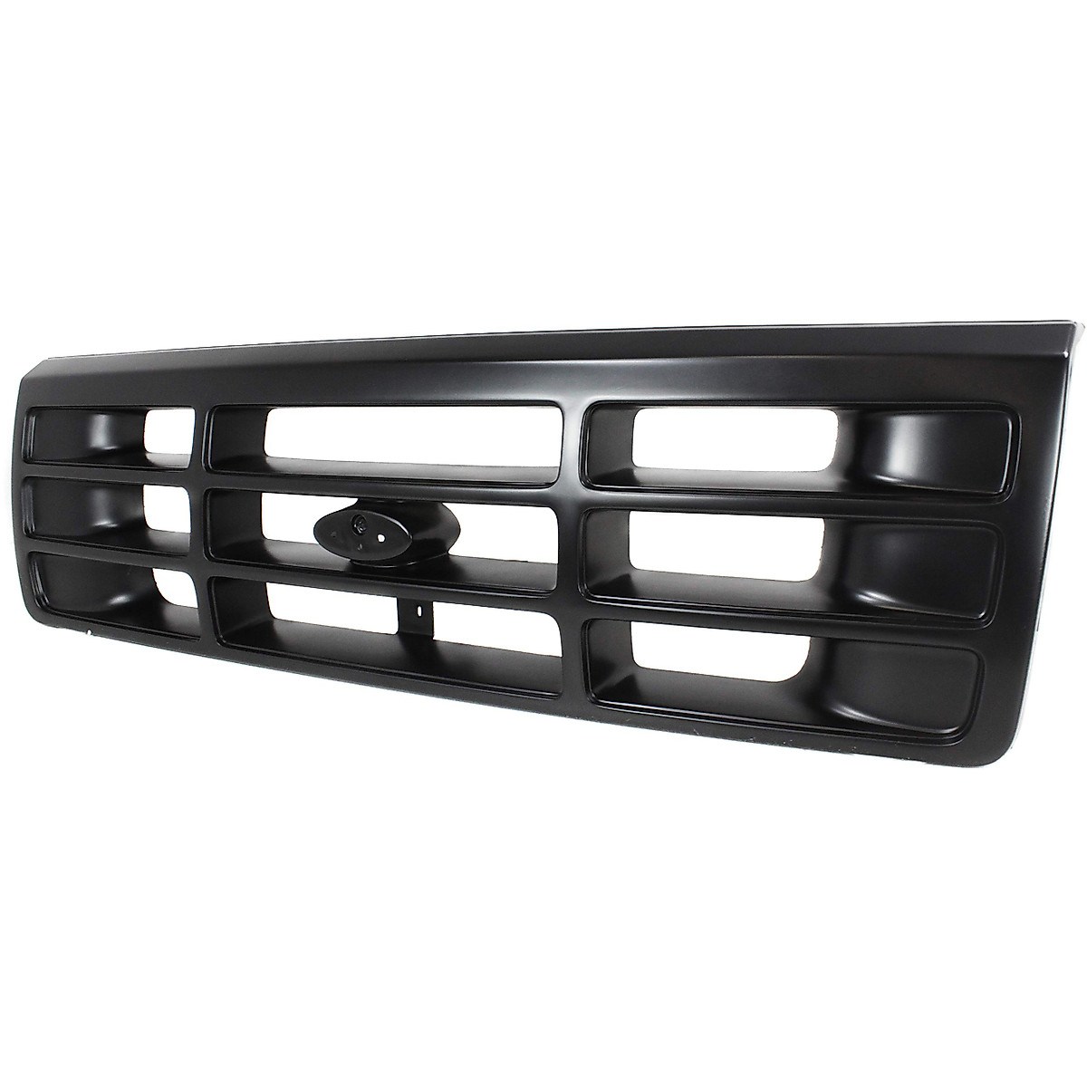 Evan Fischer Grille Assembly Compatible With 1992-1996 Ford Bronco, Fits 1992-1996 Ford F-150 Painted Black Shell and Insert Plastic Grille