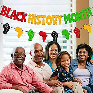 Black History Month Party Decoration Black History Month Banner for African American Black History Month Holiday Party Supplies Glitter Party Decor