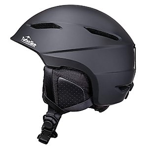 TurboSke Ski Helmet, Snowboard Helmet Snow Sports Helmet, Audio Compatible Helmet for Men, Women and Youth (S, Black)