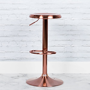 Flash Furniture Madrid Series Adjustable Height Retro Barstool in Rose Gold Finish