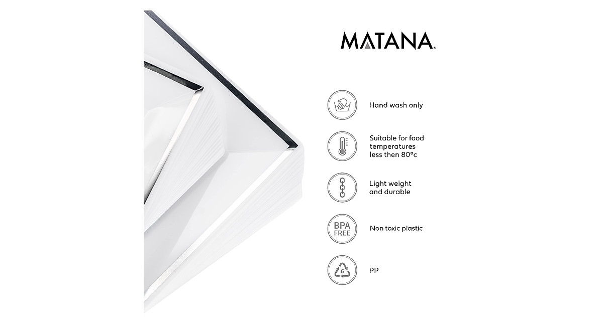 MATANA 40 Fancy White Plastic Plates with Silver Rim for Parties