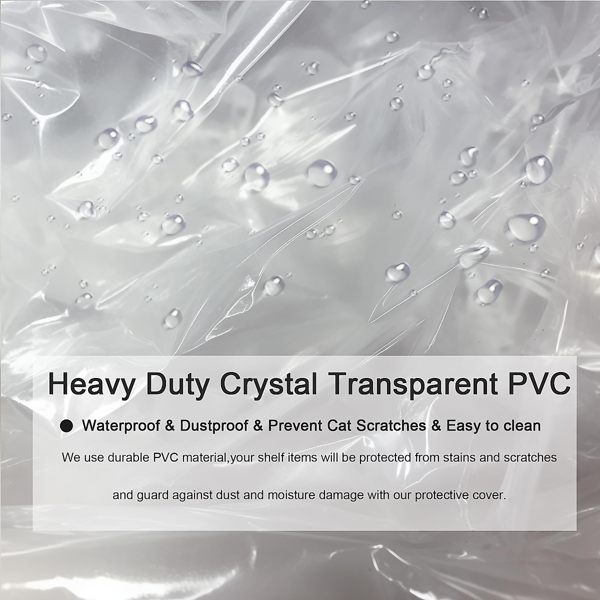 IndigoTempest9 Clear Vinyl Waterproof Shelf Cover for Wire Shelving - 48" W x 18" D x 72" H - with Zipper Closure - Protects from Dust and Debris - Only Cover