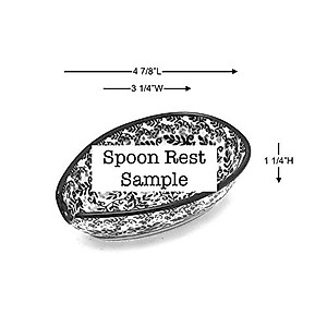 Polish Pottery Spoon Rest - White Poppy
