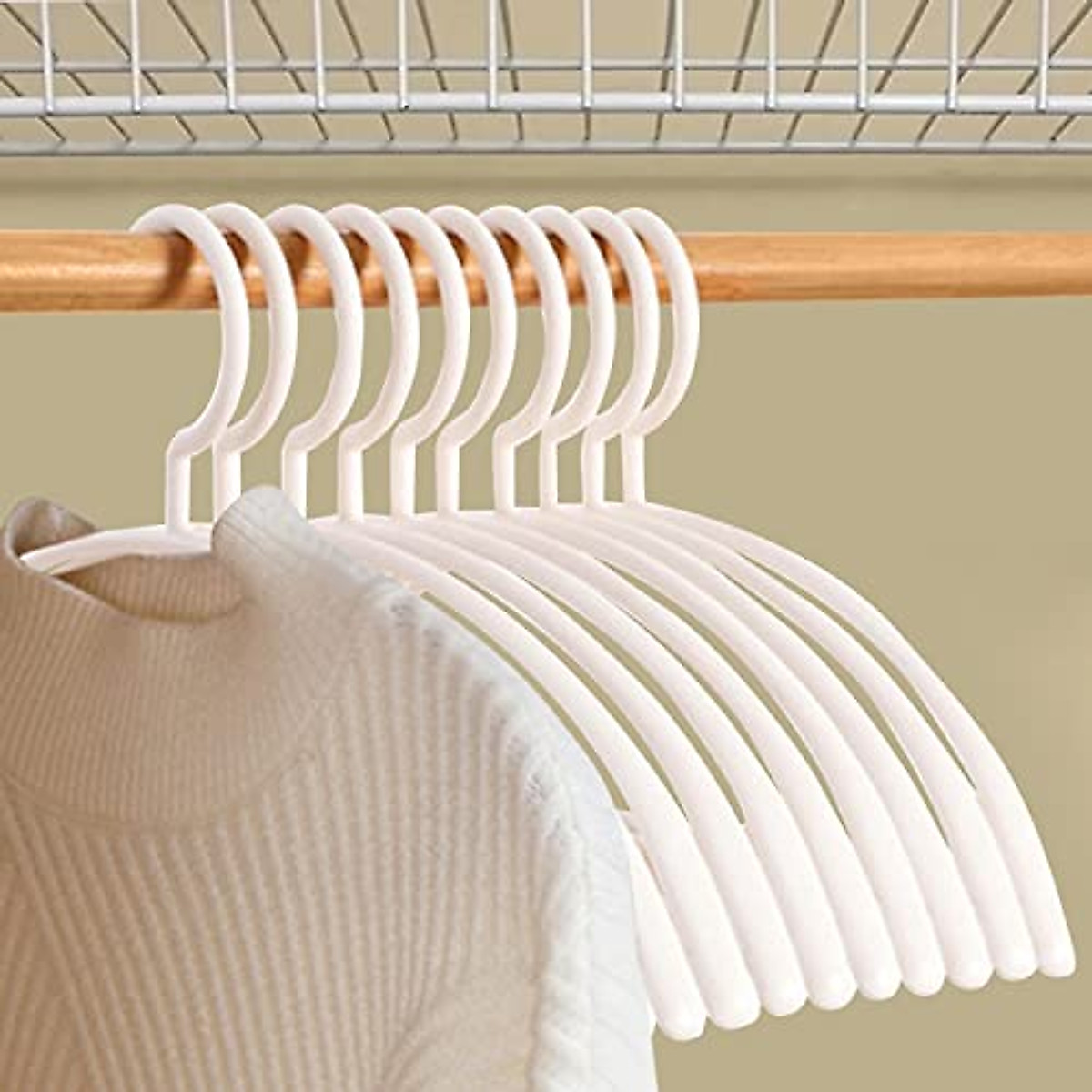 xiaoguozi Clothes Hanger,Hangers Space Saving Lightweight & Non Slip No Shoulder Bump Suit Hangers for Coat, Sweater, Jackets, Shirts, White
