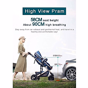 Chilechuan High View Light Weight Strollers for Toddler, Upgraded Infant Carriage Prams and Strollers for Babys Boys and Girls Travel System Pram with Stroller Rain Cover and Strollers Fan