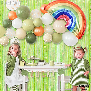 KatchOn, Neon Green Streamers Backdrop - XtraLarge, 3.2x8 Feet | Lime Green Foil Fringe Curtain for Neon Party Decorations, Neon Party Supplies | Neon Fringe Curtain for Lime Green Party Decorations
