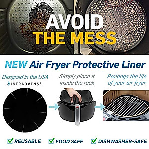 Air Fryer Accessories Compatible with Gourmia, Ninja, Ninja Foodi Accessories, Chefman XL, Gowise, Cozyna, Power + MORE - 7PCS Includes Magnetic Air Fryer Cheat Sheets, Air Fryer Liners, Grill Brush