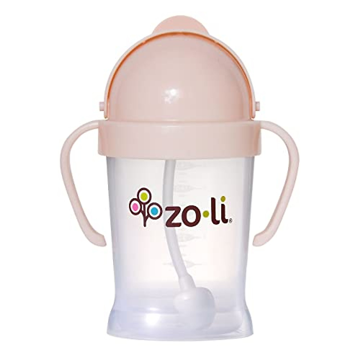 Weighted straw cup | ZoLi BOT Straw Sippy Cup Blush Pink, most loved training cup, toddler transition cup, sippy cup with handles