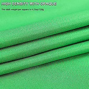 10 X 7 FT Green Screen Backdrop for Photography, Chromakey Virtual GreenScreen Background Sheet for Zoom Meeting, Cloth Fabric Curtain with 4 Clamps for YouTube Video Studio Calls Streaming Gaming VR