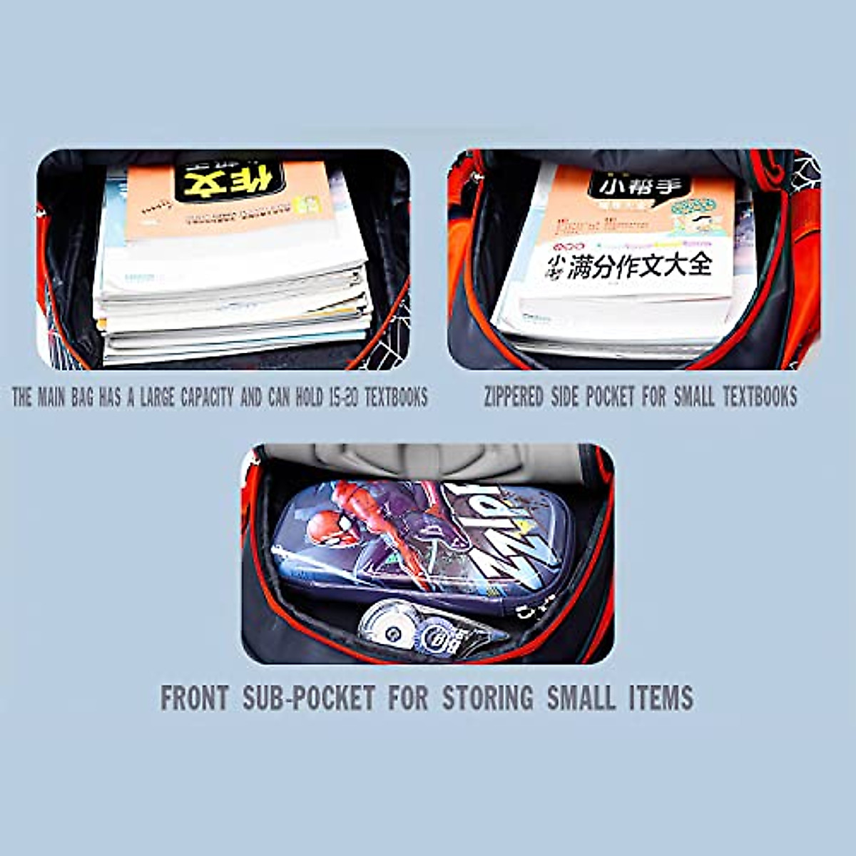 HHZIYA Toddler School Backpack 3D Cartoon Comic Backpacks Waterproof Lightweight Elementary Kids Schoolbag for Boys Girls,Royal Blue