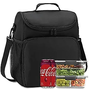 UYLIA Insulated Lunch Bag Women with Five Pockets -Reusable Lunch Box for Men Office Work School Picnic Beach with Adjustable Shoulder Strap,Thermal Cooler Bag for Kids Adult