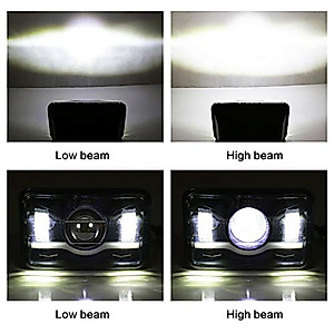 AUTOFU 4PCS 4X6 LED Headlights DRL for Chevy Pick Up Trucks C10 C20 K10 K30 K5 Blazer Suburban (1981 to 1987), Sealed Beam High Low H4651 H4642 H4652 H4656 H4666 H4668 H6545 Conversion Kit