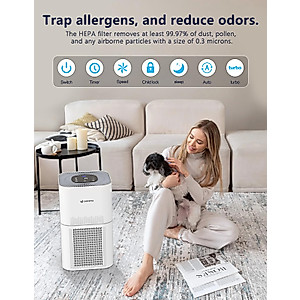Dayette Air Purifiers for Pets Large Room Up to 2200 Ft² with Air Quality Monitor,Auto Mode and Sleep Mode, HEPA Filter Captures Pet Allergies, Smoke, Dust, Pollen, AP301 Pet