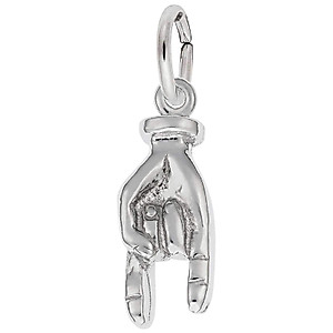 Rembrandt Charms Good Luck Hand Symbol Charm, Sterling Silver