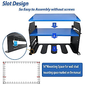 Hemacudy Drill Holder Power Tool Organizer,Drill Storage Rack Wall Mount Drill Holder Garage Tool Organizers and Storage for Garage,Workshop,Holds 4 Drills,Easy Assembly (Blue)