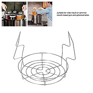 Fdit Stainless Steel Canning Rack, Kitchen Insulated Canning Steam Basket Anti Rust Anti Scalding Foldable Contoured Steel Handles Rack