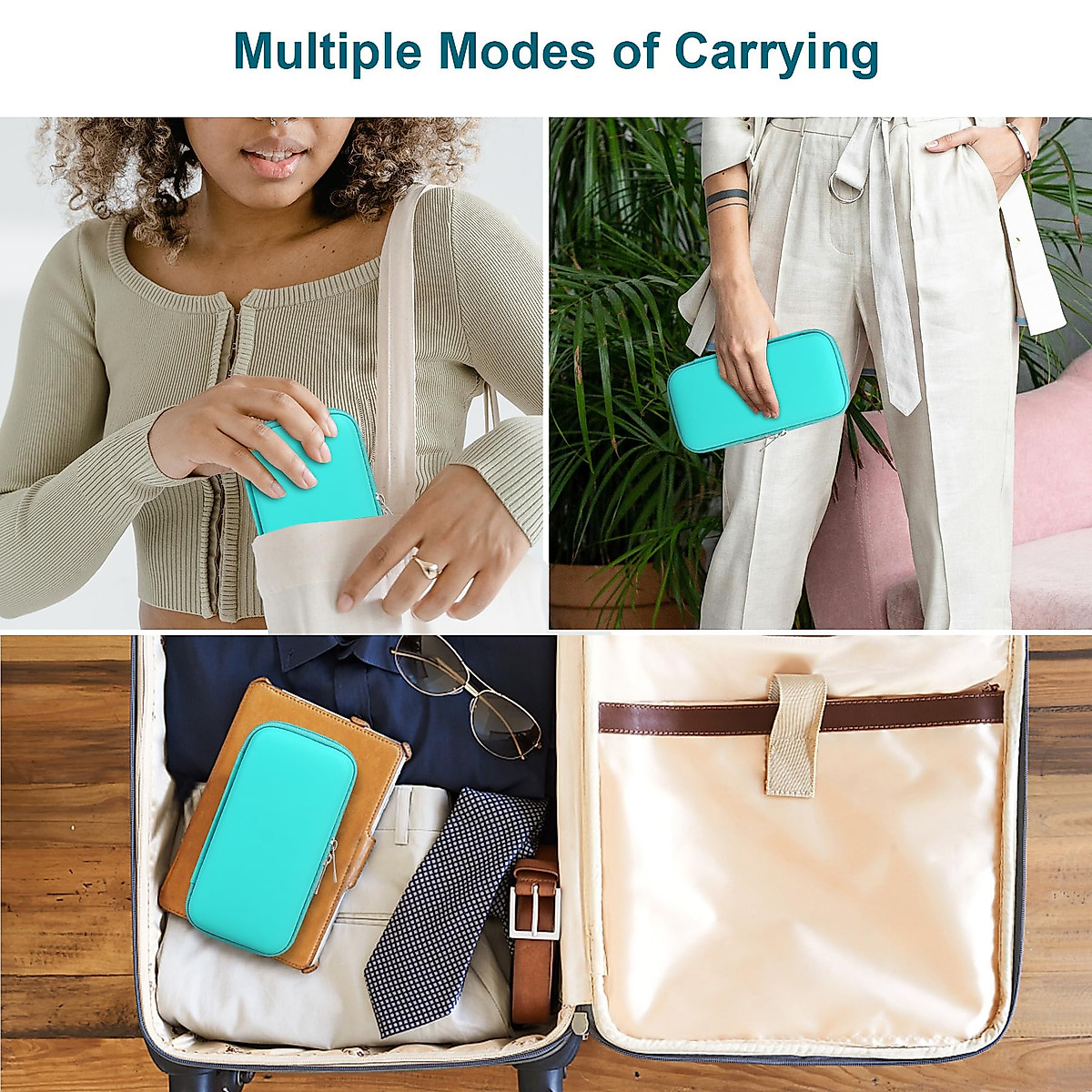 Canboc Hard Case for 3Doodler Start+ Essentials (2024) 3D Pen Set for Kids, 3D Pens Storage Organizer Carrying Holder, Mesh Pocket fit 3Doodler Start Plastic Filaments, USB Cable,Turquoise (CASE ONLY)