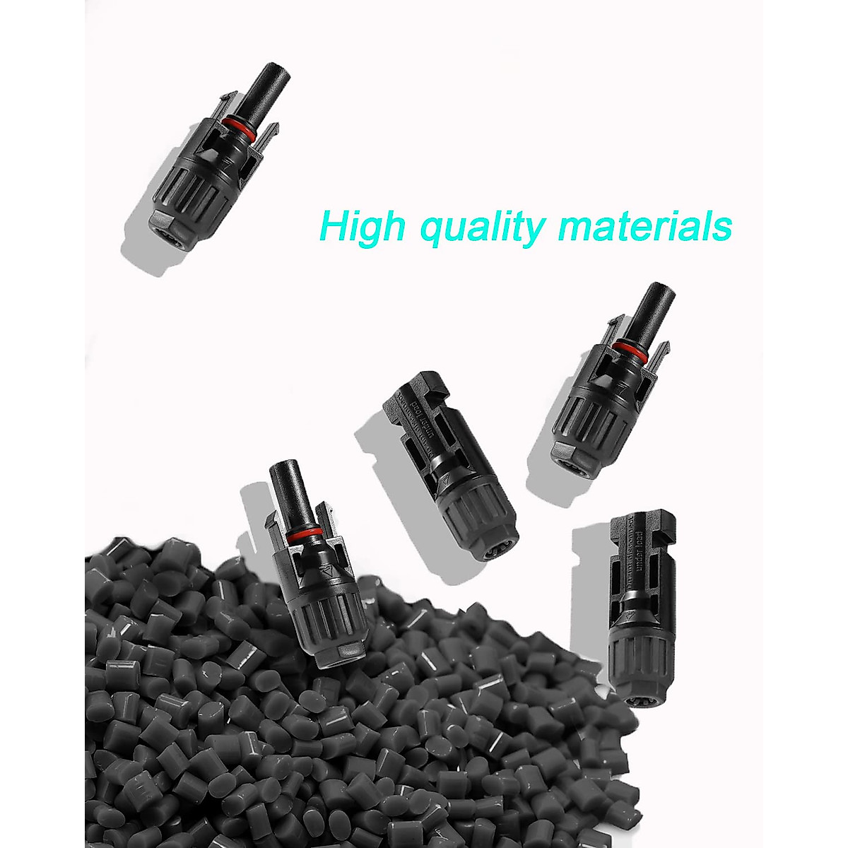 WOODGUILIN Solar Y Connector,Solar Y Branch Parallel Cable,Solar 1 to 3 Male Female Connector Adapter,10AWG 45A Waterproof IP68 40CM Cable,for Solar Panels,Solar Cells (MFFF&FMMM, 1 Pair)