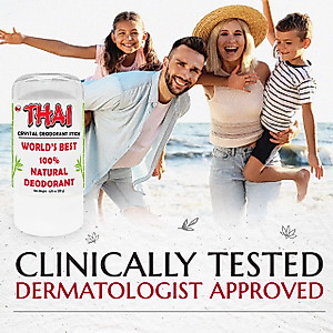 2-PACK Thai Crystal Deodorant Salt Stone - Clinically Tested, Dermatologist Approved - Natural Unscented for Women Men & Teens