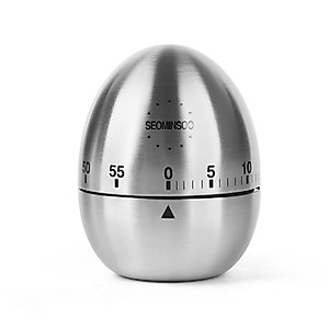 Egg Kitchen Timer Cute Manual,Stainless Steel Metal Mechanical Visual Countdown Cooking Timer with Loud Alarm for Kids Cooking Tools
