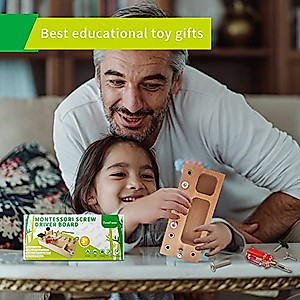 Montessori Toys for 3 4 5 Year Old, Montessori Screwdriver Board, Kids Wooden Toys, Fine Motor Skills Toys, Sensory Toys for Toddlers, Preschool Learning Toys for Toddler Travel