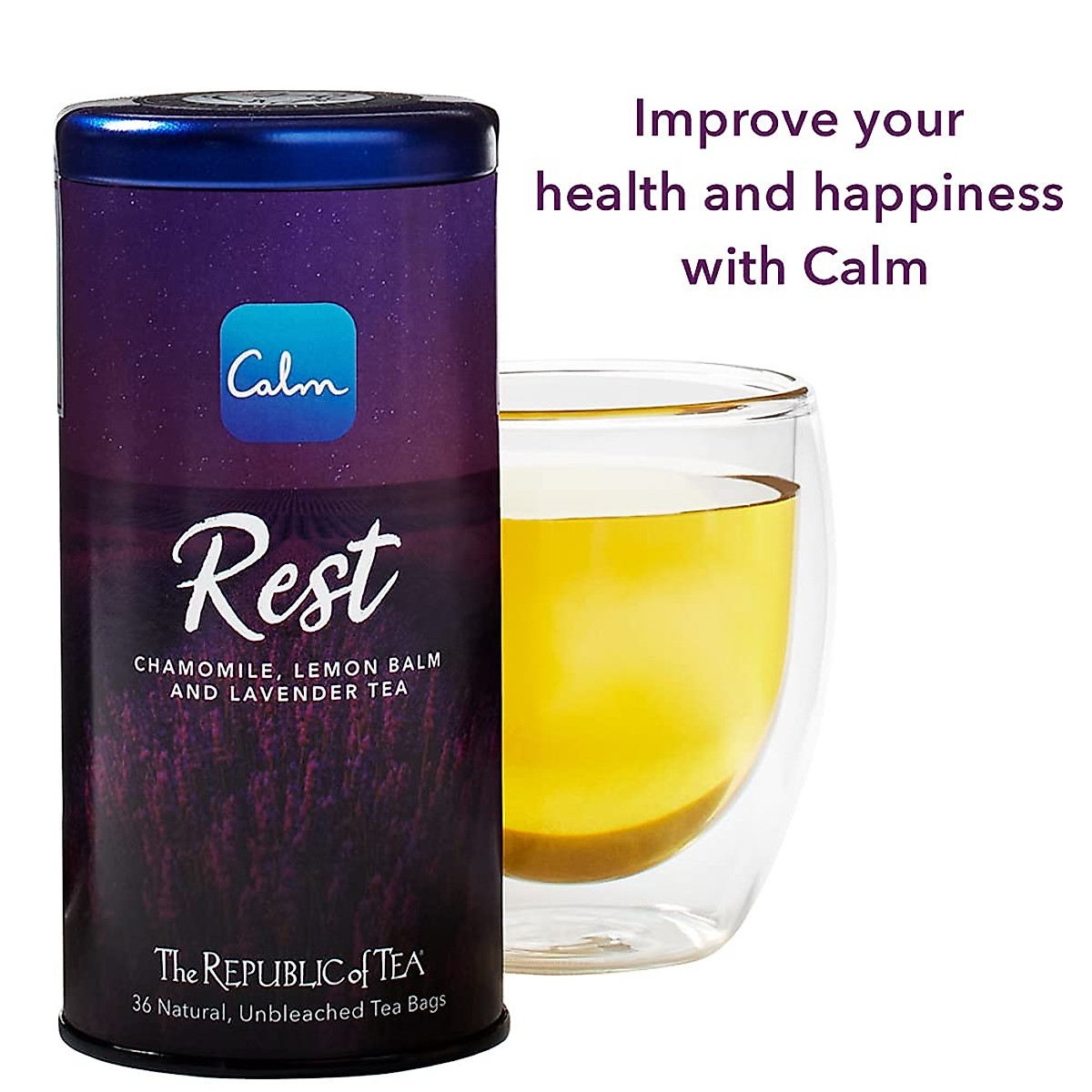 The Republic of Tea - Calm Rest, Caffeine Free, 36 Tea Bags
