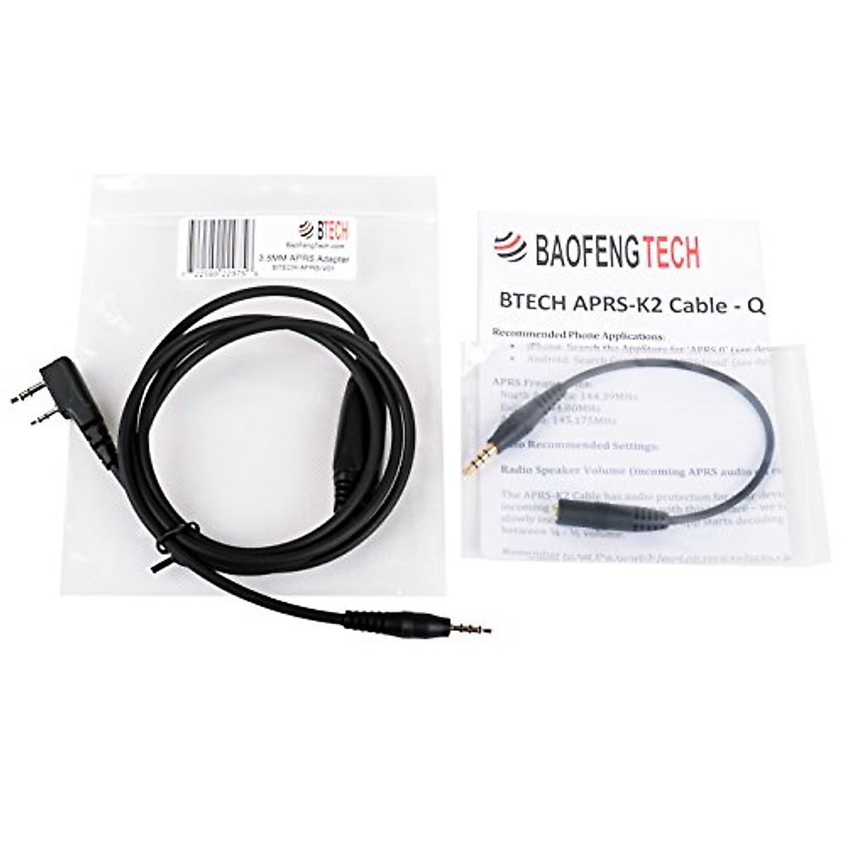 BTECH APRS-K1 Cable (Audio Interface Cable) for BaoFeng, BF-F8HP, UV-82HP, UV-5X3 (APRSpro, APRSDroid, Compatible - Android, iOS)