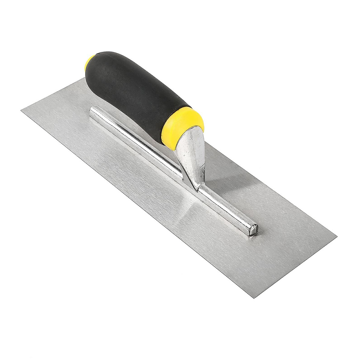 ZJNOTED plastering Trowel 12"X4" Carbon Steel Soft Handle plastering Trowel Normal Polish Plaster Finishing Trowel Carbon Steel Grip Handle