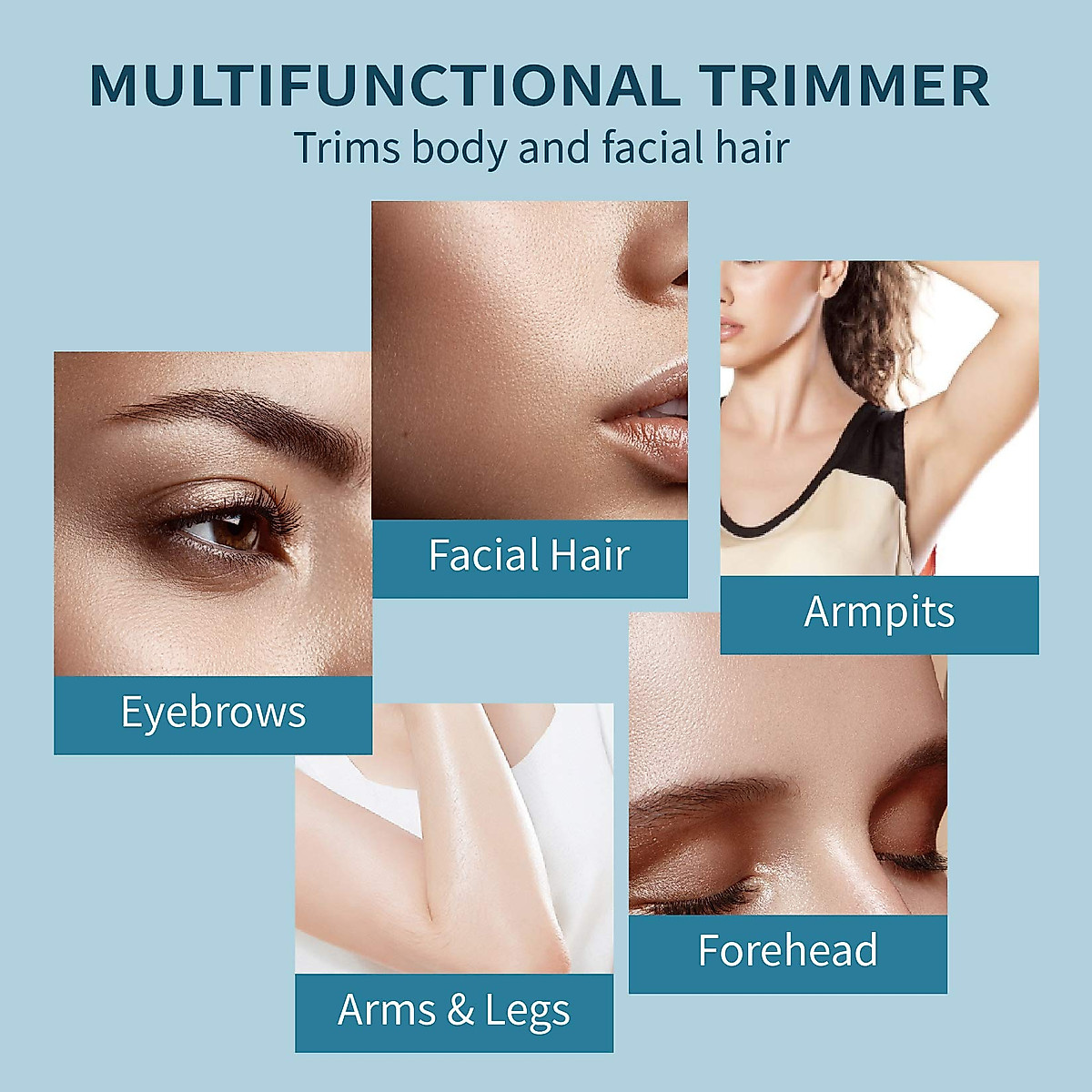 TOUCHBeauty Electric Eyebrow Trimmer for Women Portable Eyebrow Hair Remover Metal Cover, Battery Powered Ladies Hair Shaver Pink